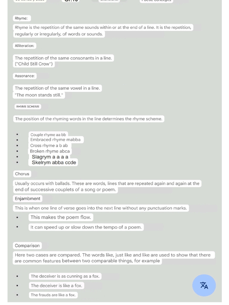 Afrikaans Notes Letterkunde and Poetry | PDF