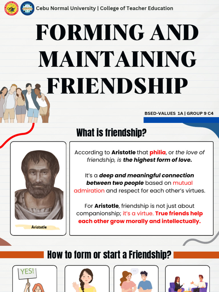 Forming Maintaining Friendship G 9 C 4 | PDF | Friendship | Intimate ...