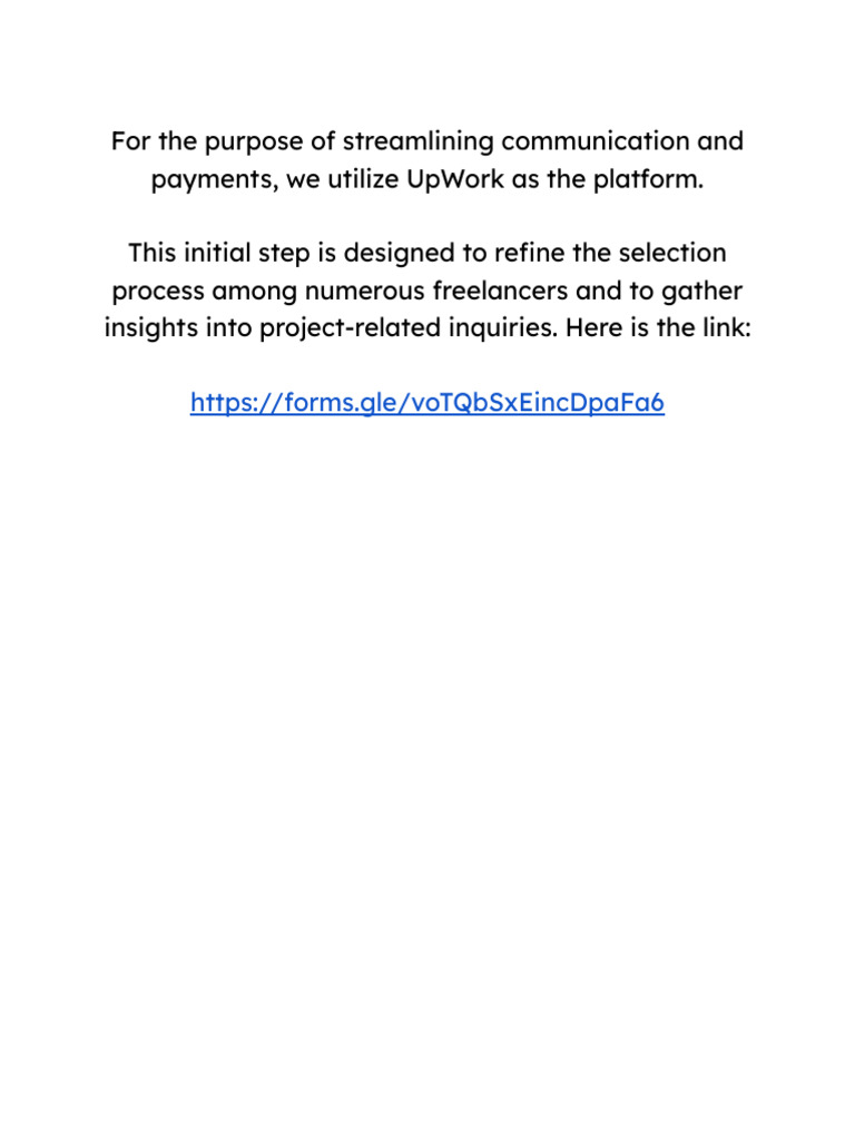 UpWork Freelancer Selection Process | PDF