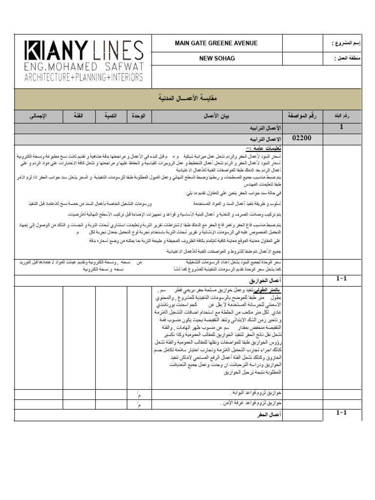 BOQ-MAIN GATE-GREENE AVENUE-Structure Works | PDF