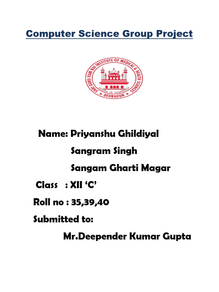 Computer Science Group Project (4) | PDF