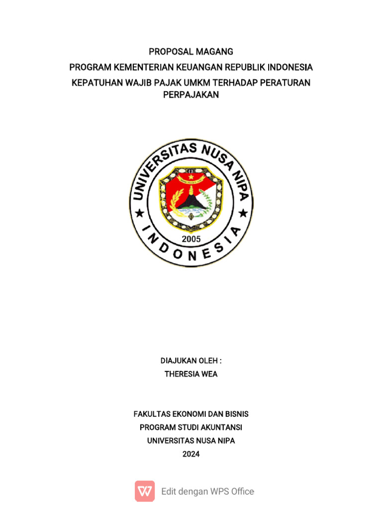 Proposal Magang Theresia Wea | PDF