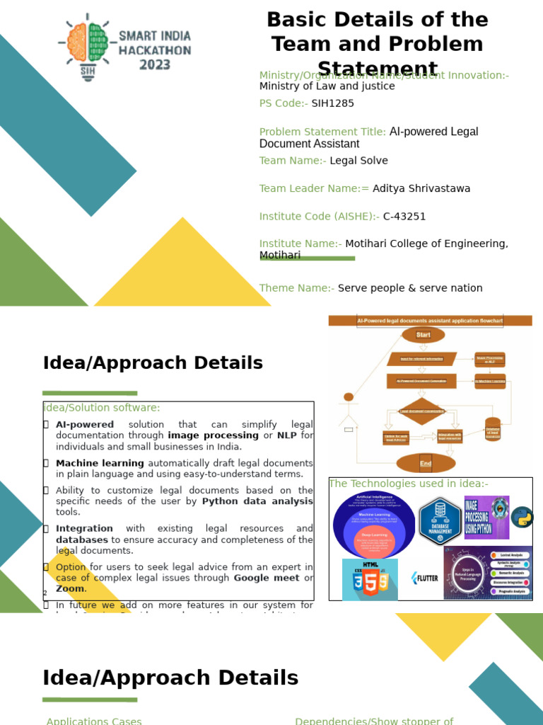 Team Legal Solve - Aditya Shrivastawa - SIH1285 | PDF | Databases | Computer Science