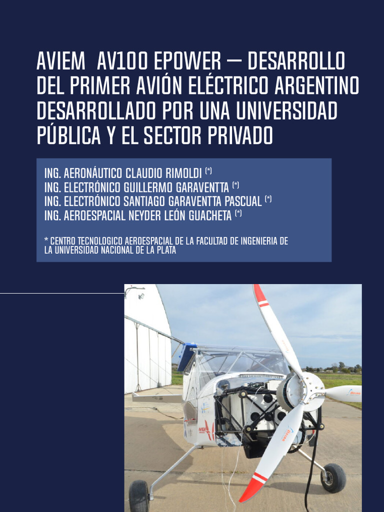 Avión eléctrico argentino AV100 EPower | PDF | Avión | Aviación