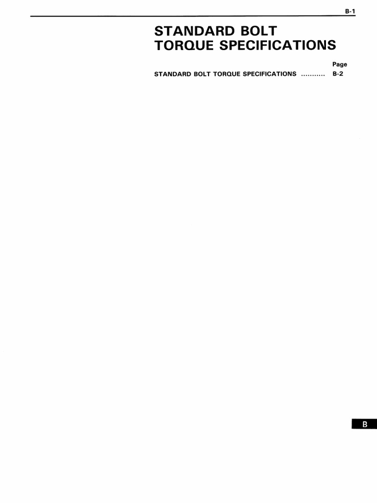 Toyota Standard Bolt Torque Specifications | PDF