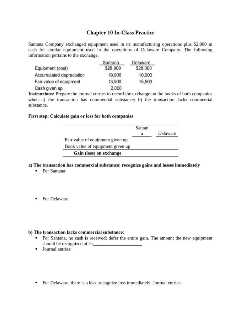 CH 10 In-Class Practice Problems | PDF
