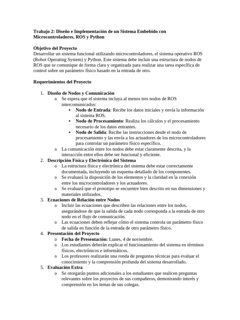 Sistema Embebido con ROS y Python | PDF | Microcontrolador | Electrónica