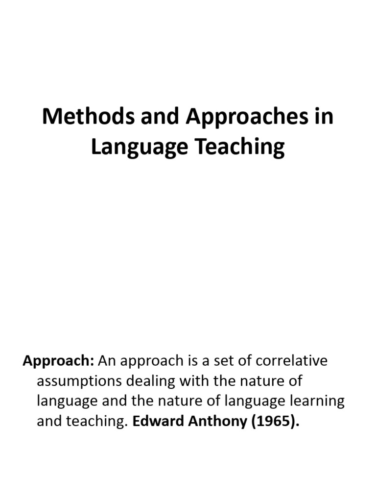 Methods and Approaches in Language Teaching | PDF | Language Education ...