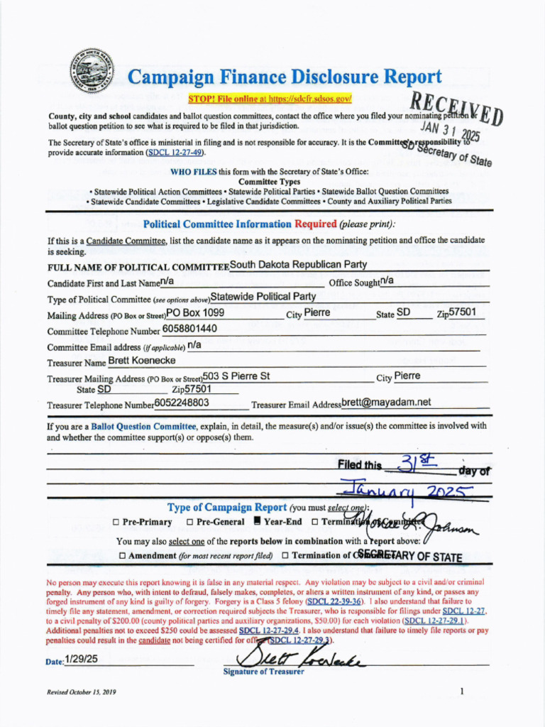 SDGOP Year End State Report | PDF