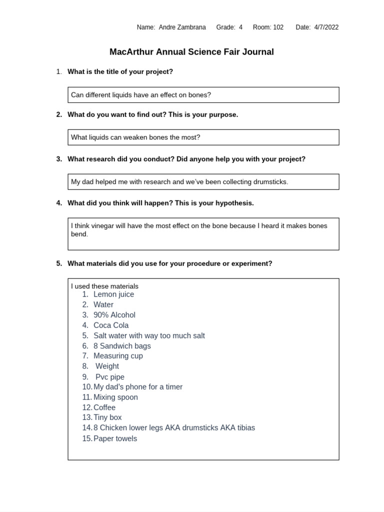 MacArthur Science Fair Journal 2022 | PDF