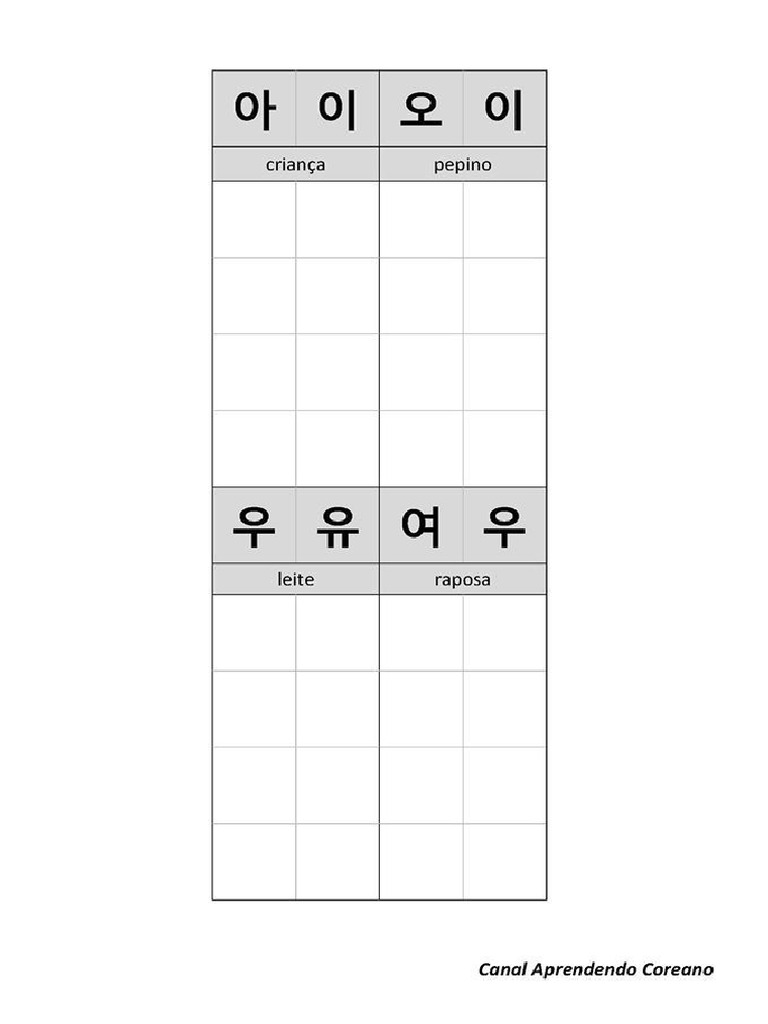 Aprendendo Coreano - Exercicios | PDF