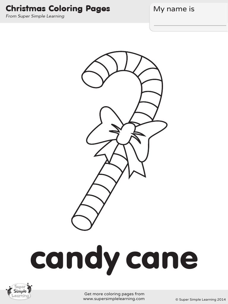 Candy Cane Coloring Page | PDF
