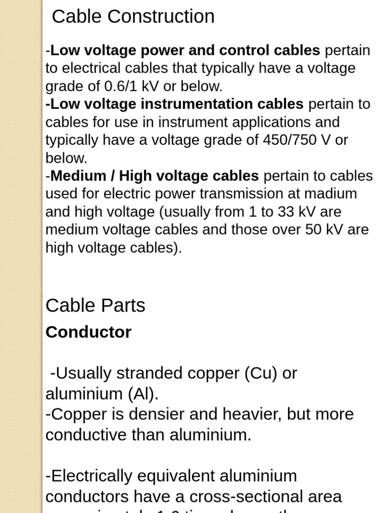 Overview of Cable Construction Types | PDF | Insulator (Electricity ...