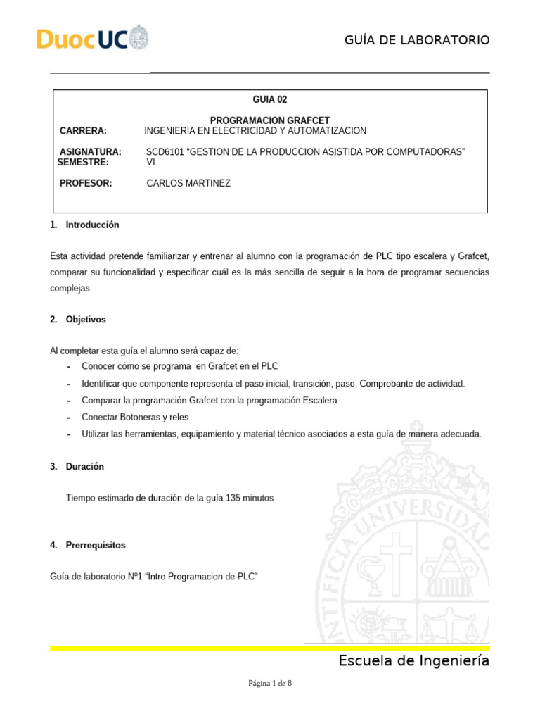 Guia Laboratorio N2 Programacion Grafcet | PDF | Programación de computadoras | Informática