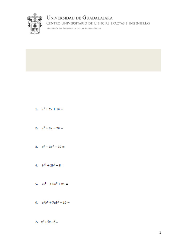 Ejercicios de Precálculo para Portafolio | PDF