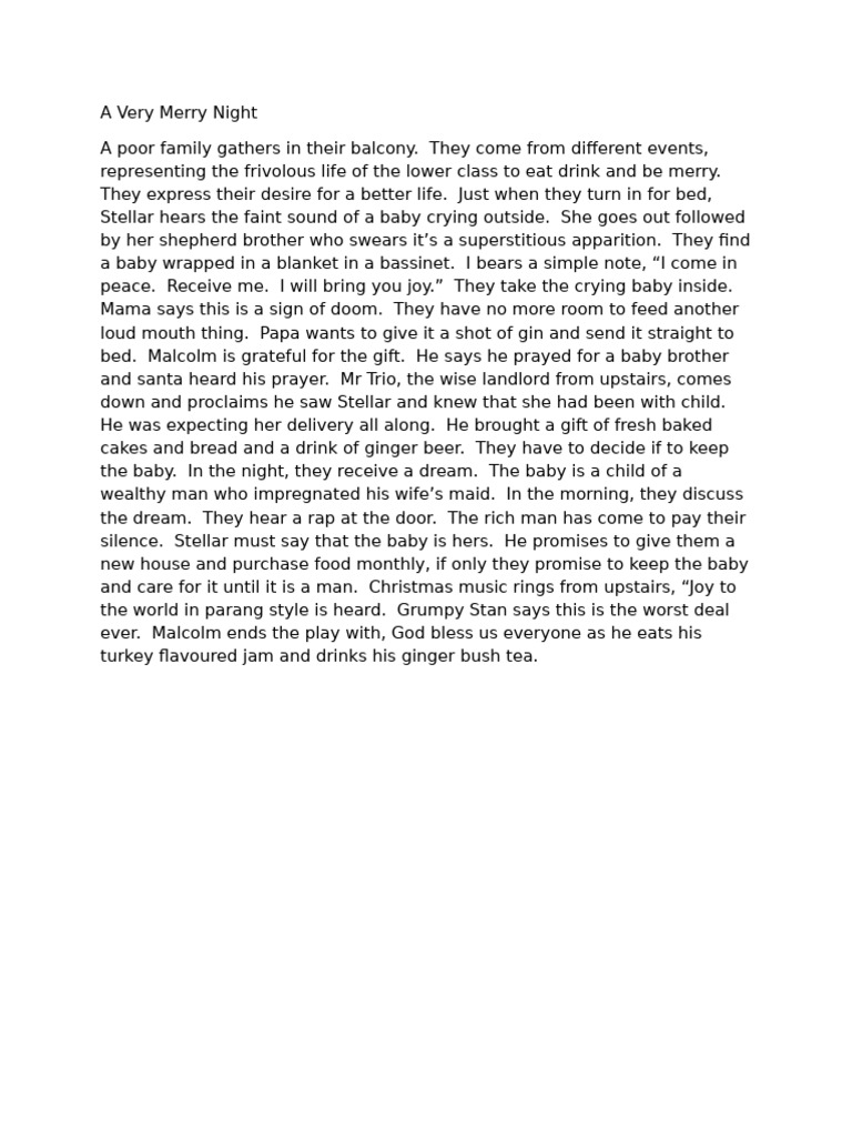 A Very Merry Night - Play Script | PDF
