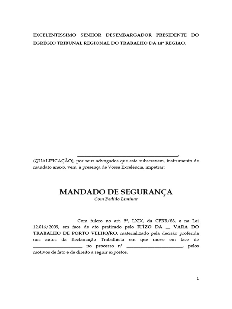 Mandado de Segurança em Audiência Virtual | PDF | Advogado | Justiça