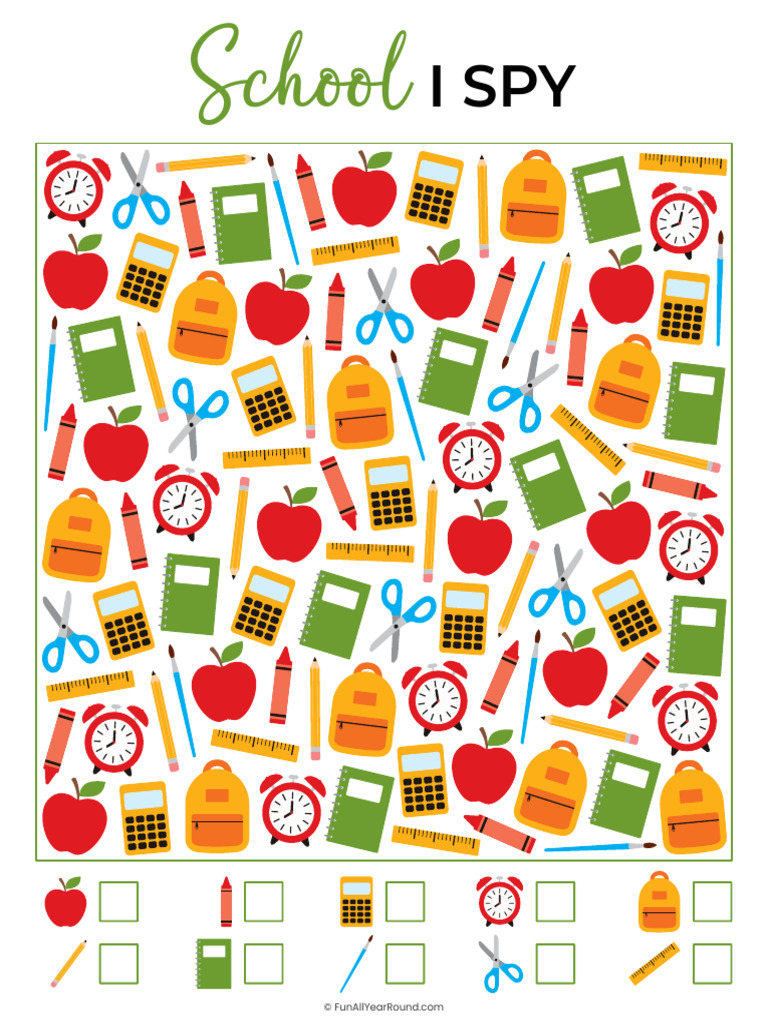 School I Spy Fun All Year Round | PDF