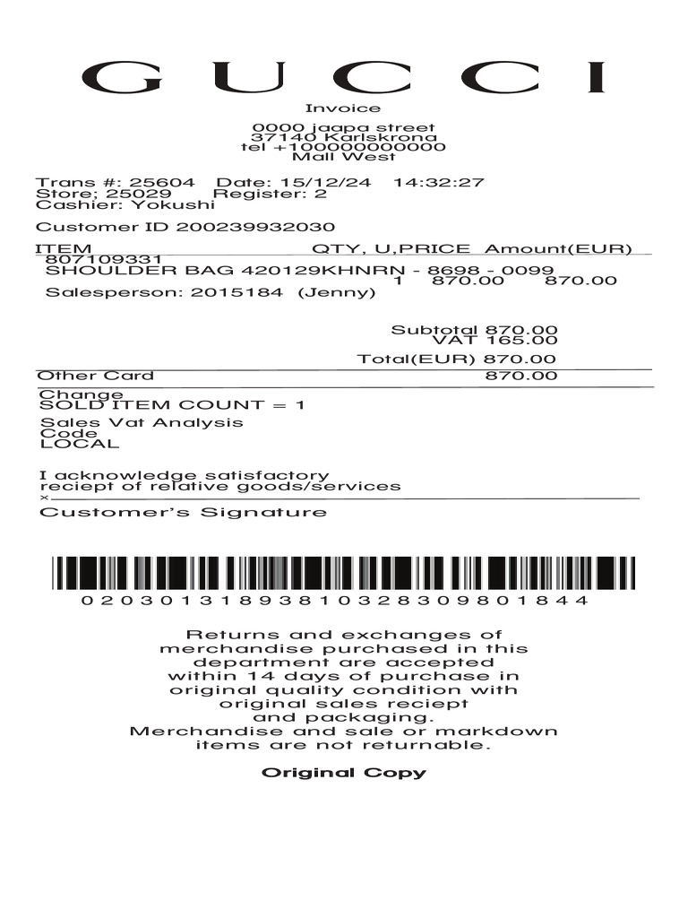 Gucci Template | PDF