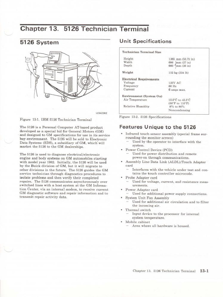 5126 Technician Terminal Specifications | PDF