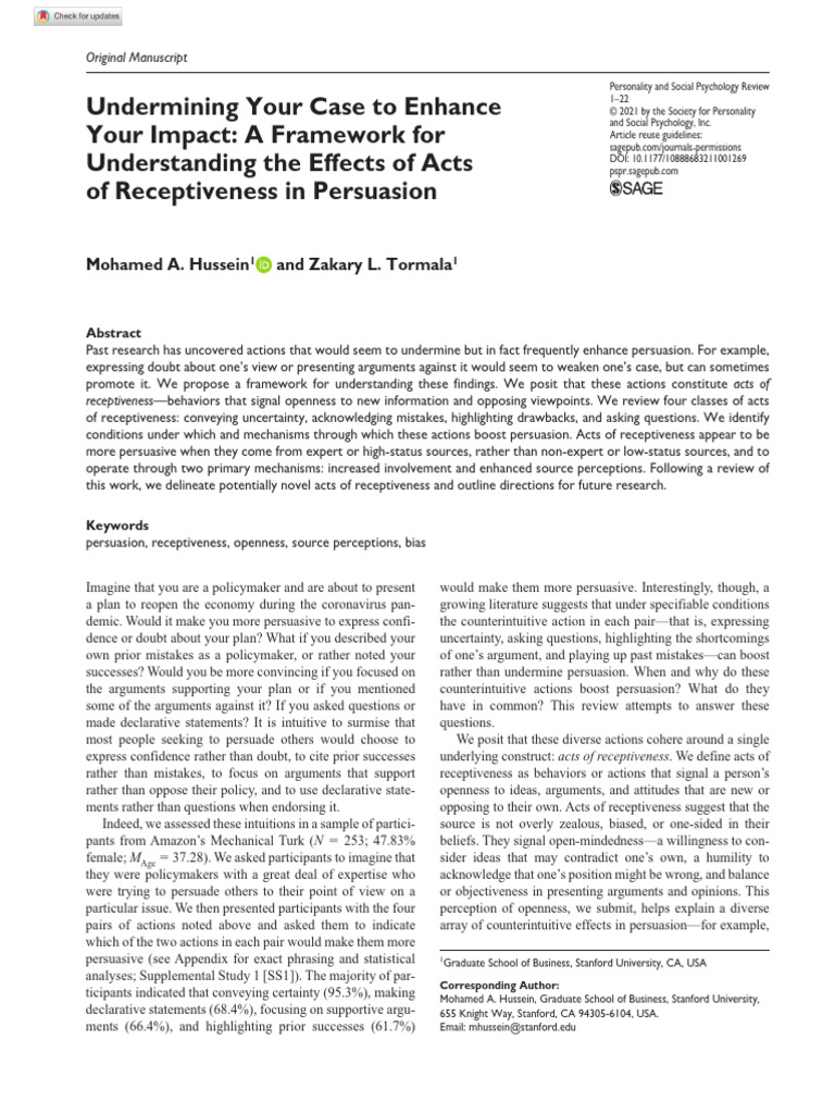 Undermining Your Case To Enhance Your Impact: A Framework For ...