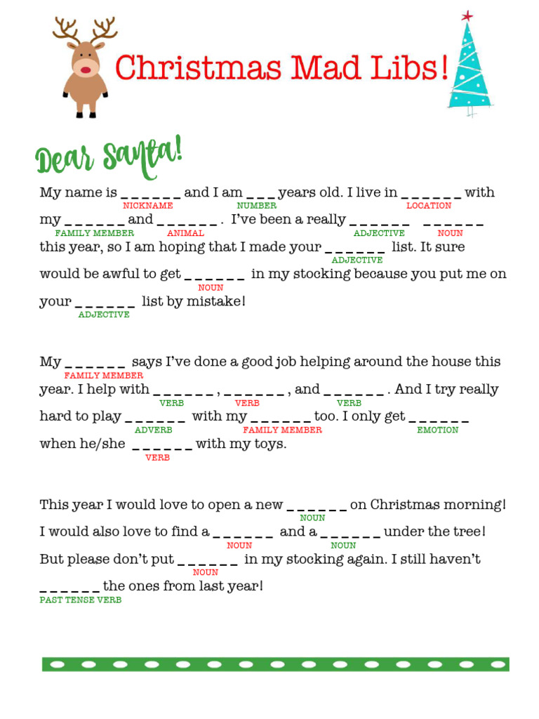 Christmas-Mad-Libs | PDF | Noun | Grammatical Number