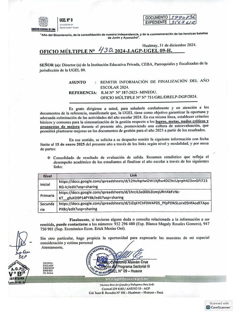 Oficio Multiple 430 | PDF