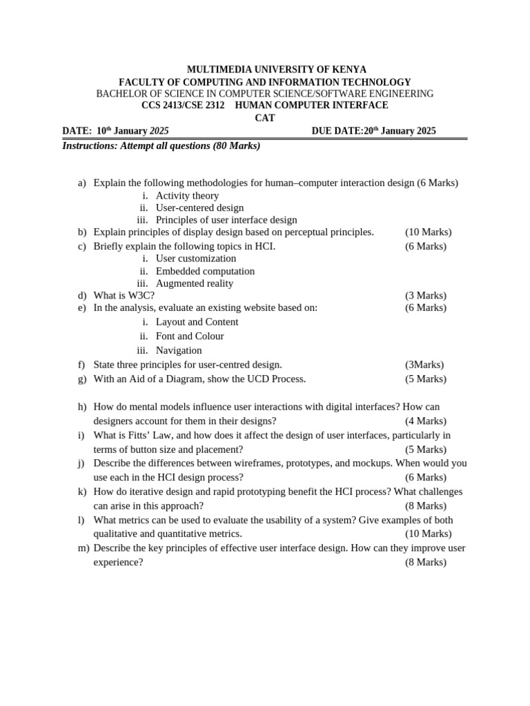 HCI CAT | PDF | Human–Computer Interaction | Cyberspace