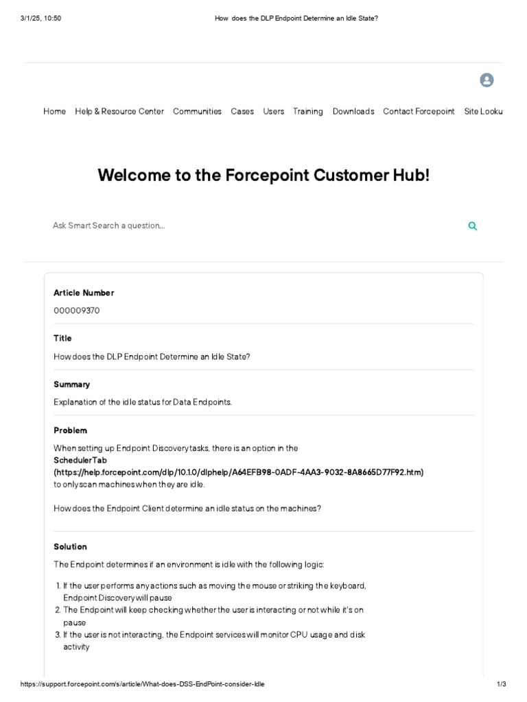 How Does The DLP Endpoint Determine An Idle State | PDF | Operating ...