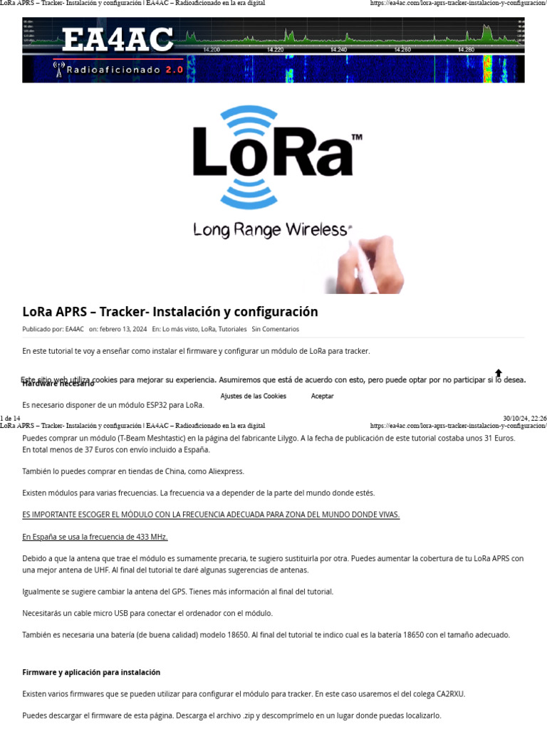 LoRa APRS - Tracker - Instalación y Configuración - EA4AC - Radioaficionado en La Era Digital ...