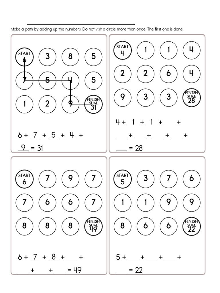 addition homework | PDF