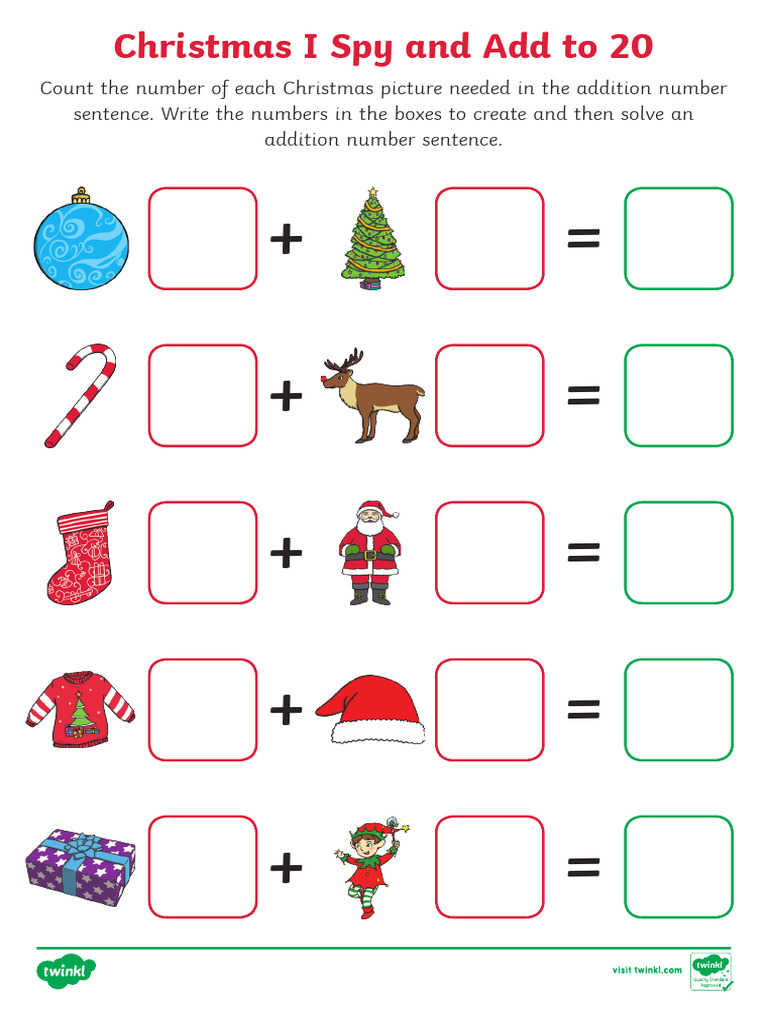 Christmas Math: I Spy Addition | PDF