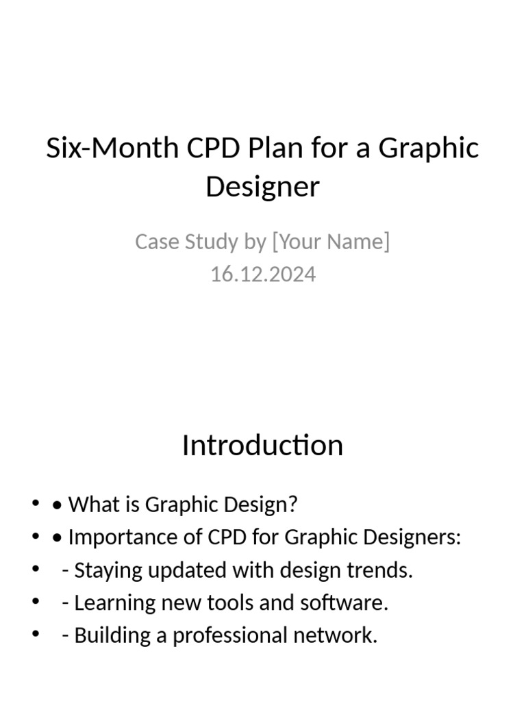 Six-Month CPD Plan for Graphic Designers | PDF