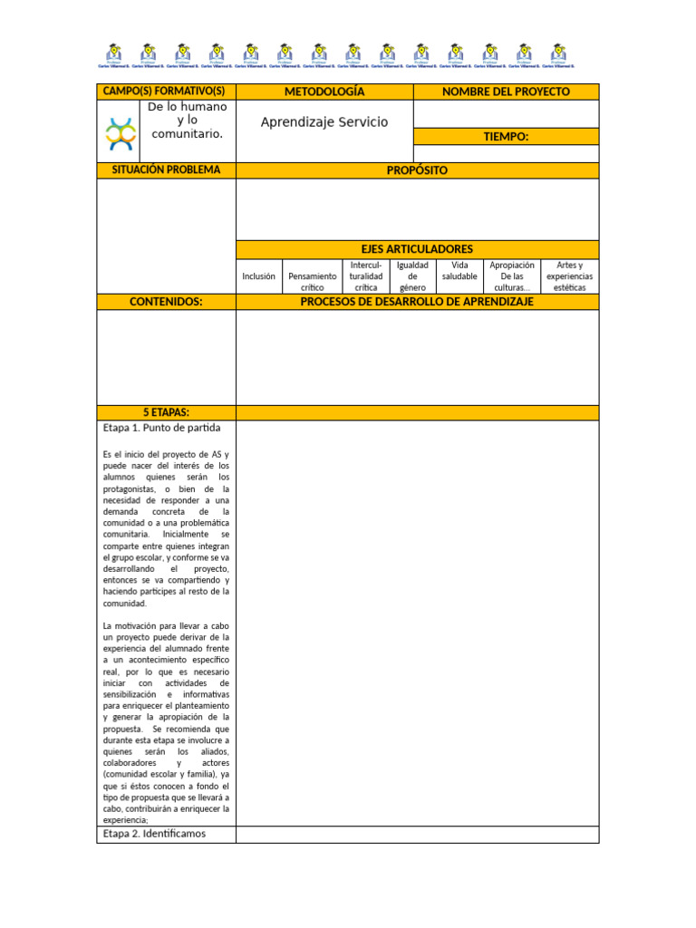 Formato Aprendizaje Servicio | PDF | Sevicio de aprendizaje | Aprendizaje