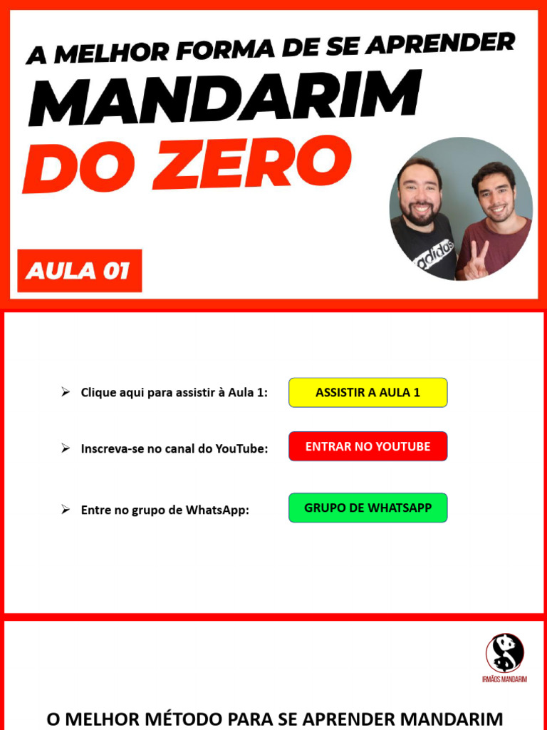 Método Irmãos Mandarim: Aprenda Fácil | PDF | Chinês (idioma) | Pinyin