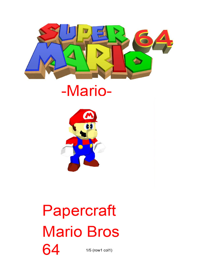 Super Mario 64 Papercraft Guide | PDF