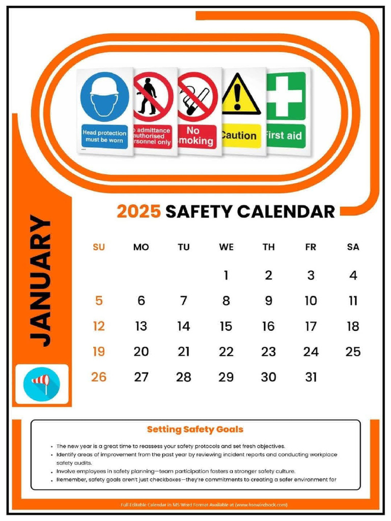 Safety Calendar 2025 | PDF