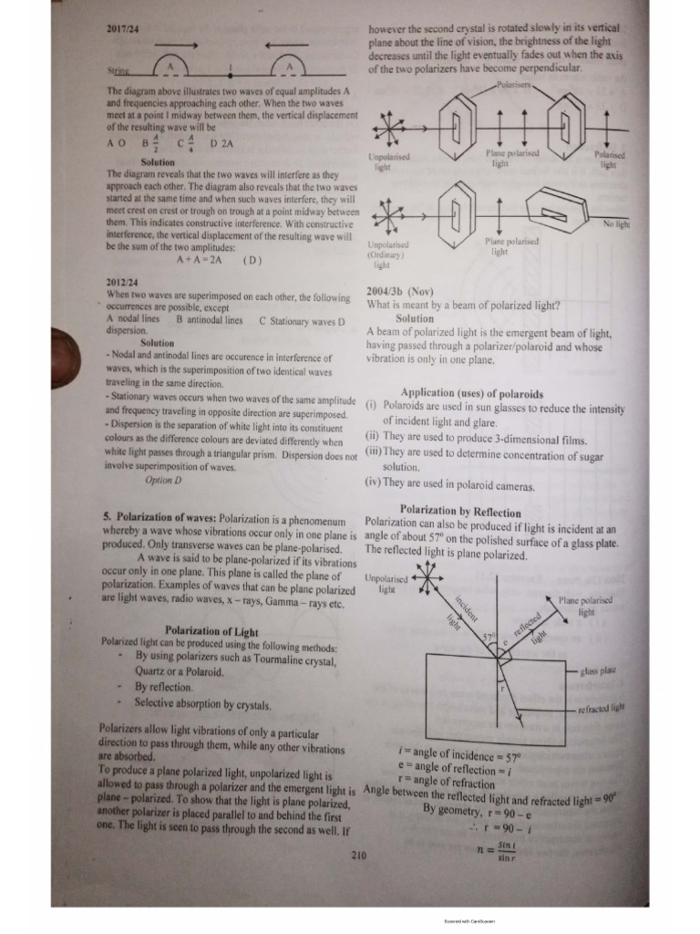Polarization of Light Waves | PDF