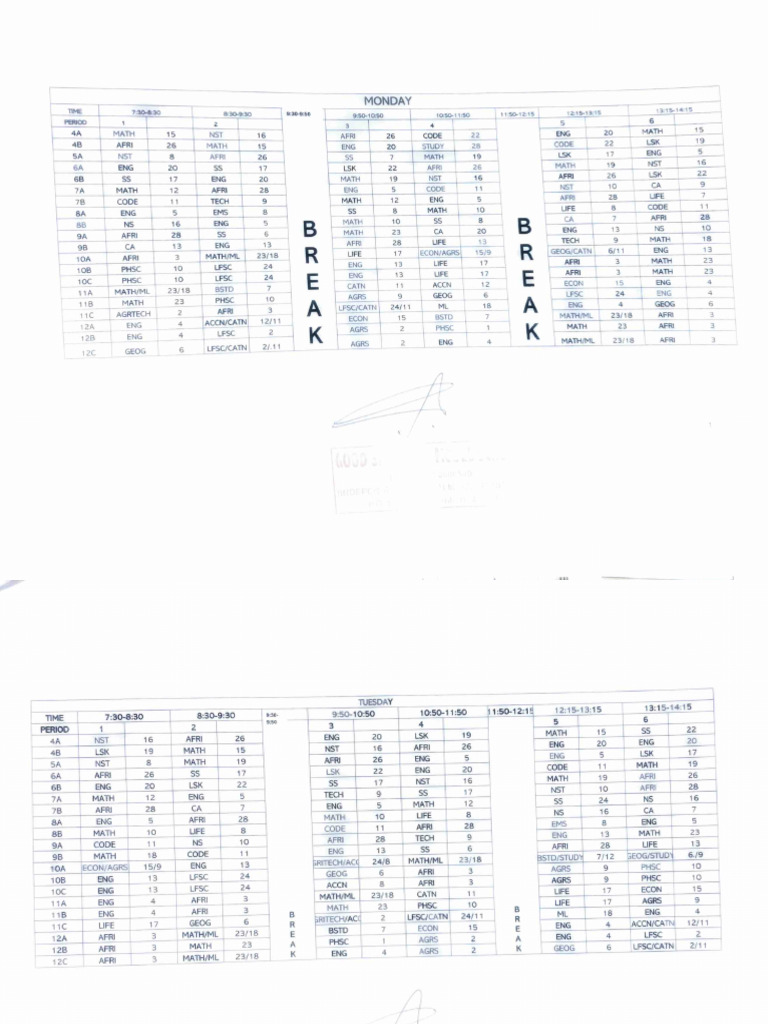New Time Table | PDF