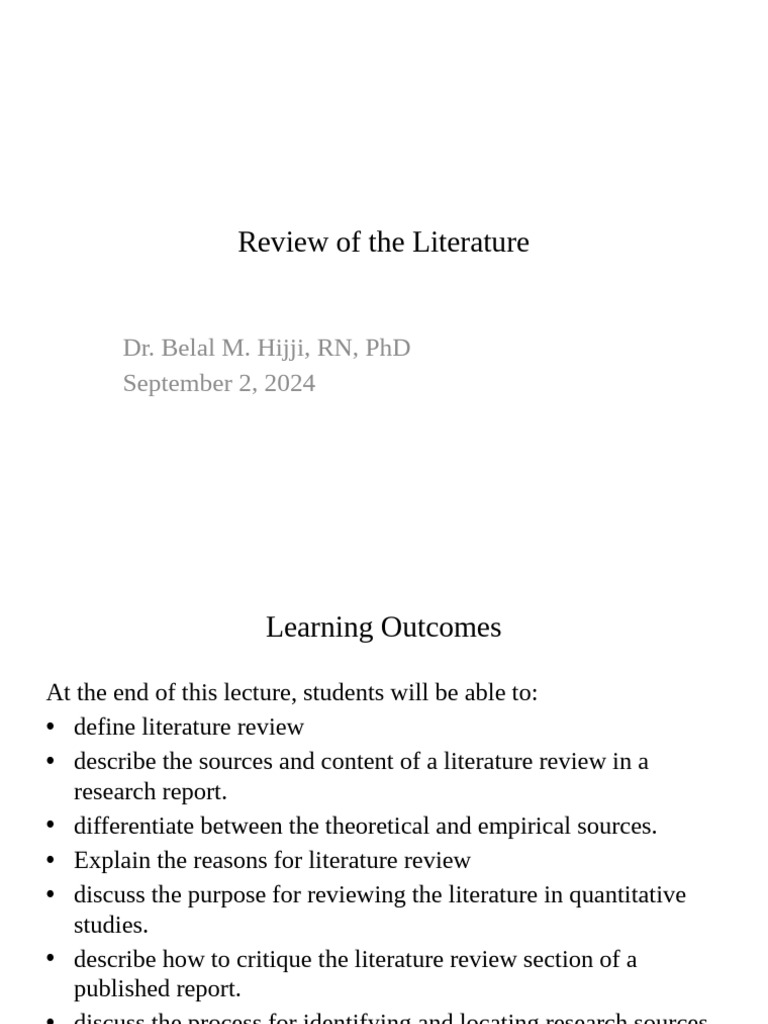 Understanding Literature Reviews in Research | PDF | Literature Review ...