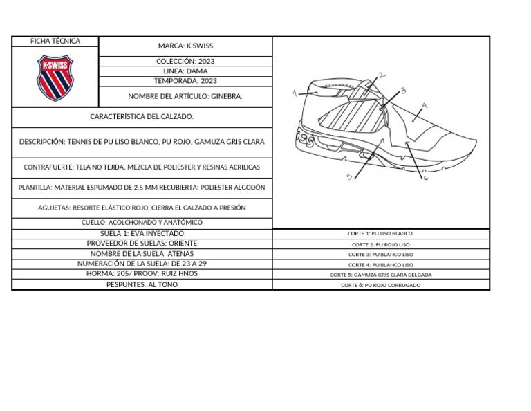 Ficha Tecnica Calzado | PDF