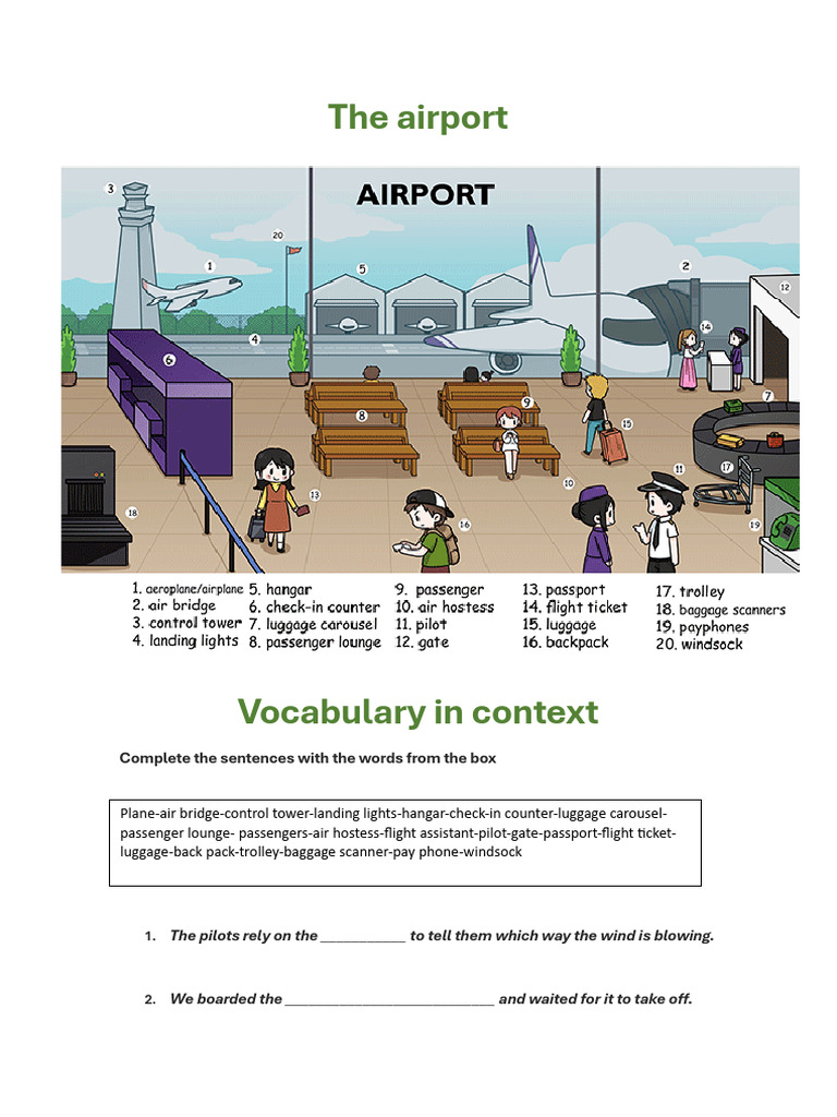 The Airport-Vocabulary in Context | PDF