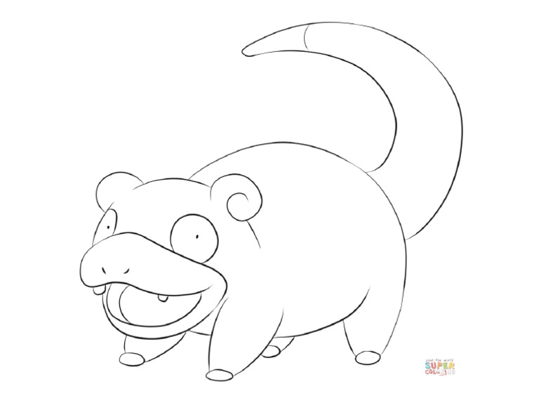 Slowpoke Coloring Page - Free Printable Coloring Pages | PDF
