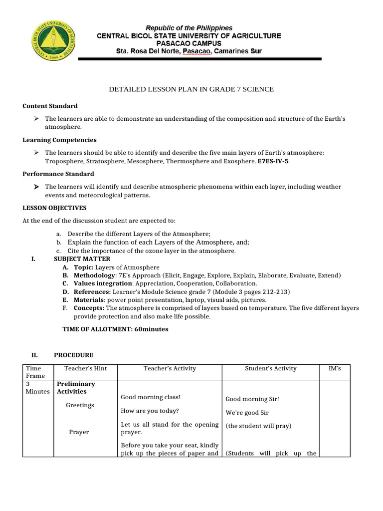 Grade 7 Science: Earth's Atmosphere Layers | PDF | Atmosphere Of Earth ...