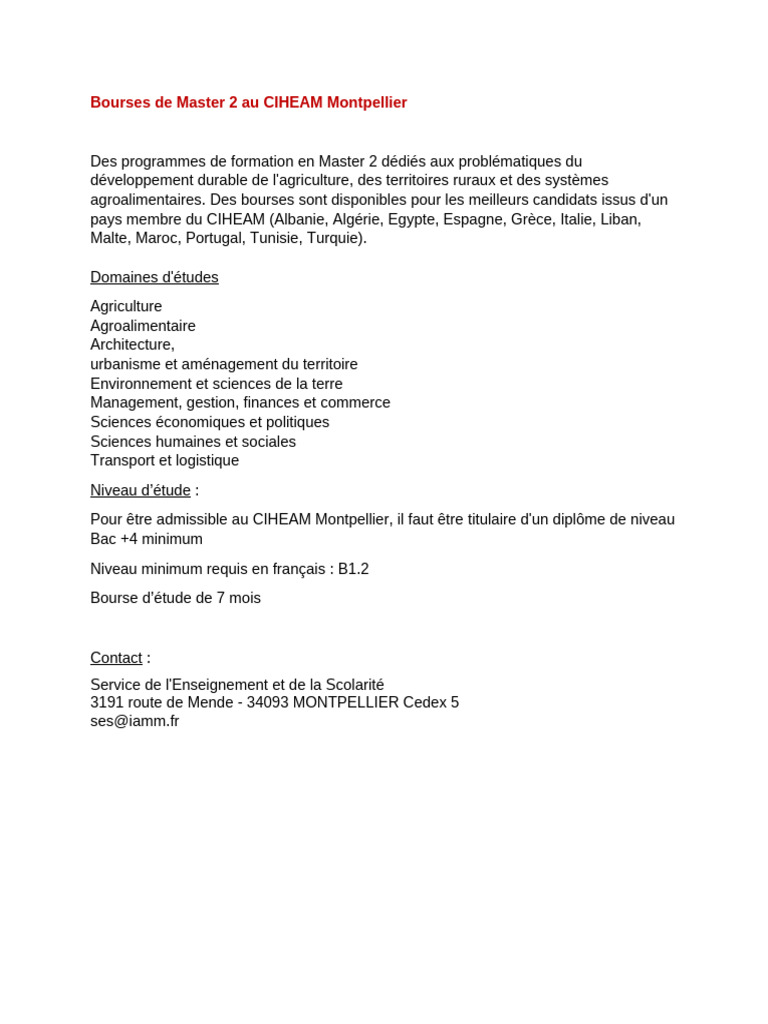 Bourses | PDF | Doctorat | France