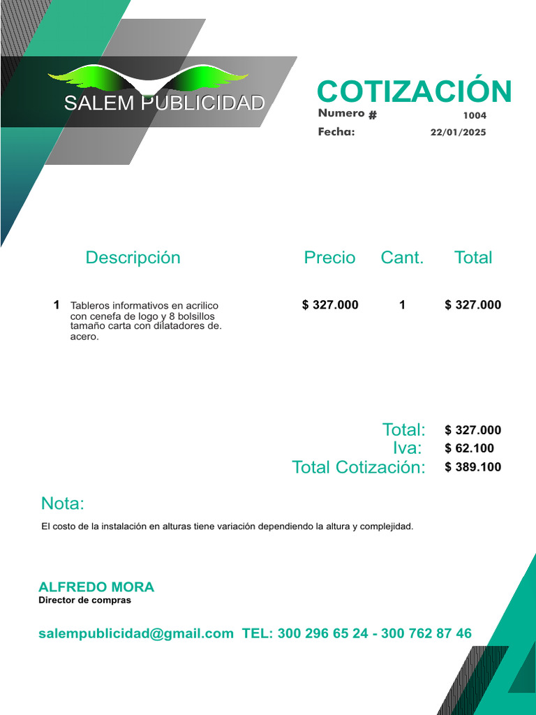 Cotizacion 1004 | PDF