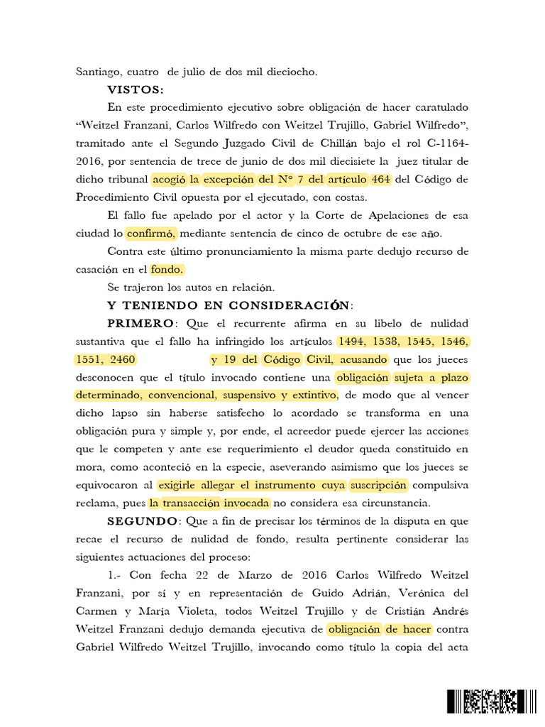 Fallo 6. CS Avenimiento Contenido Ejecutable | PDF | Procedimiento Civil | Herencia