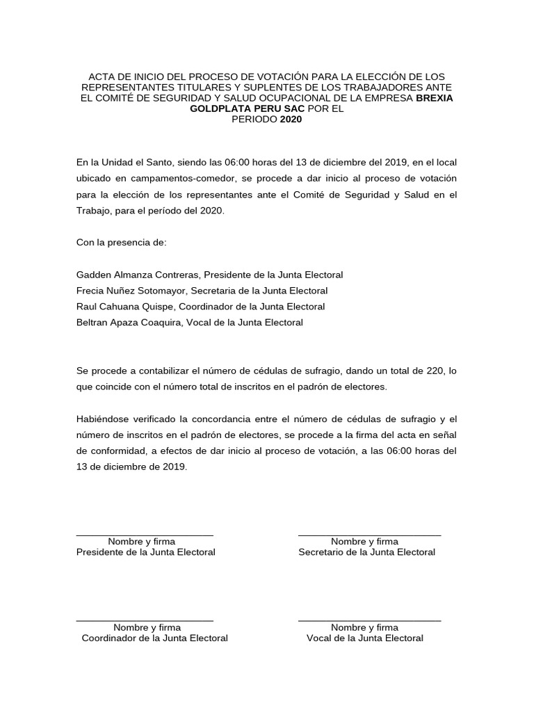 7 Acta Inicio Proceso | PDF