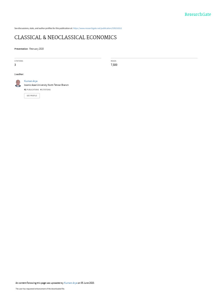 Classical vs. Neoclassical Economics Explained | PDF | Value (Economics ...