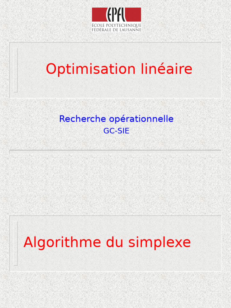 04 Simplexe | PDF | Mathématiques | Analyse numérique